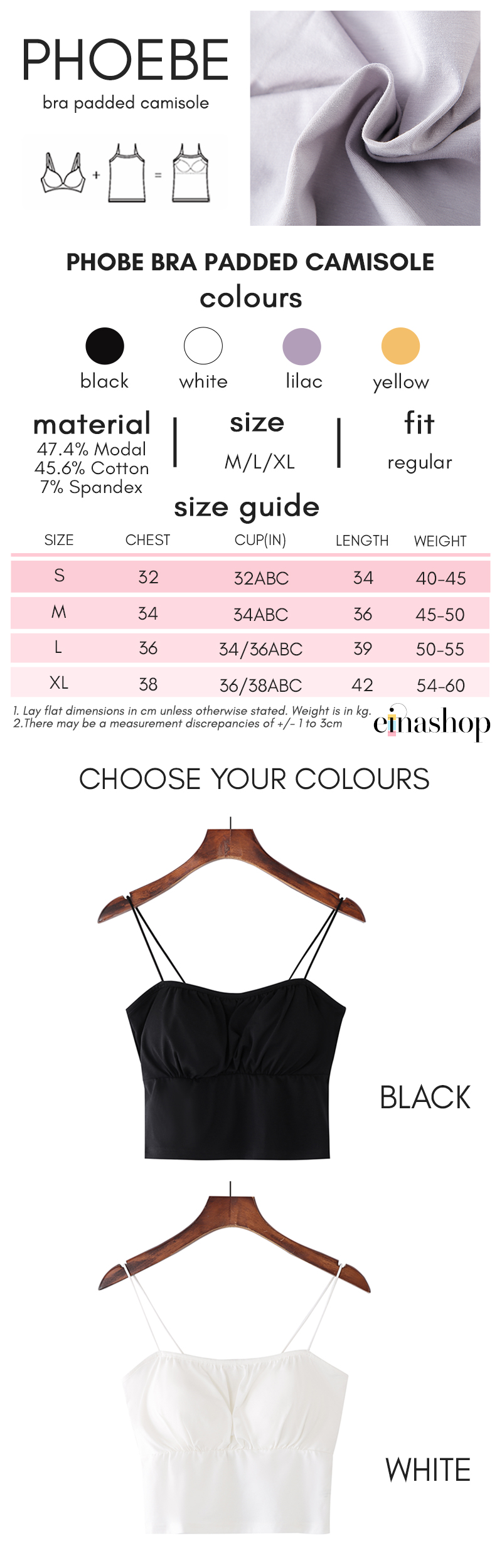 Phoebe Bra Padded Camisole - einashop