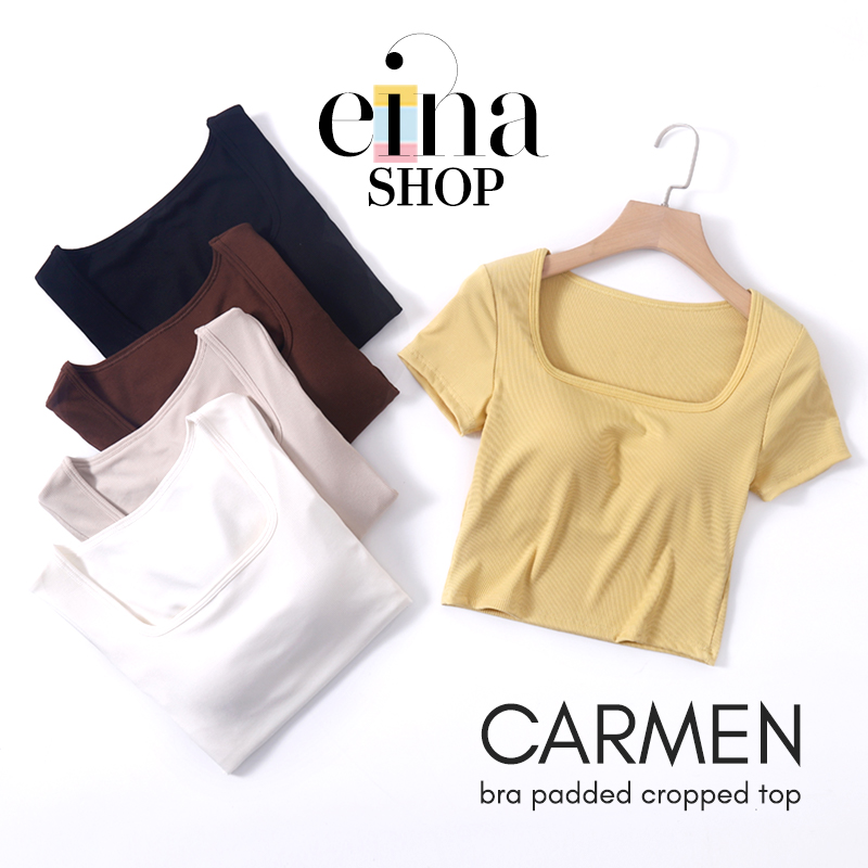 Carmen Bra Padded Square neck Cropped Top – einashop