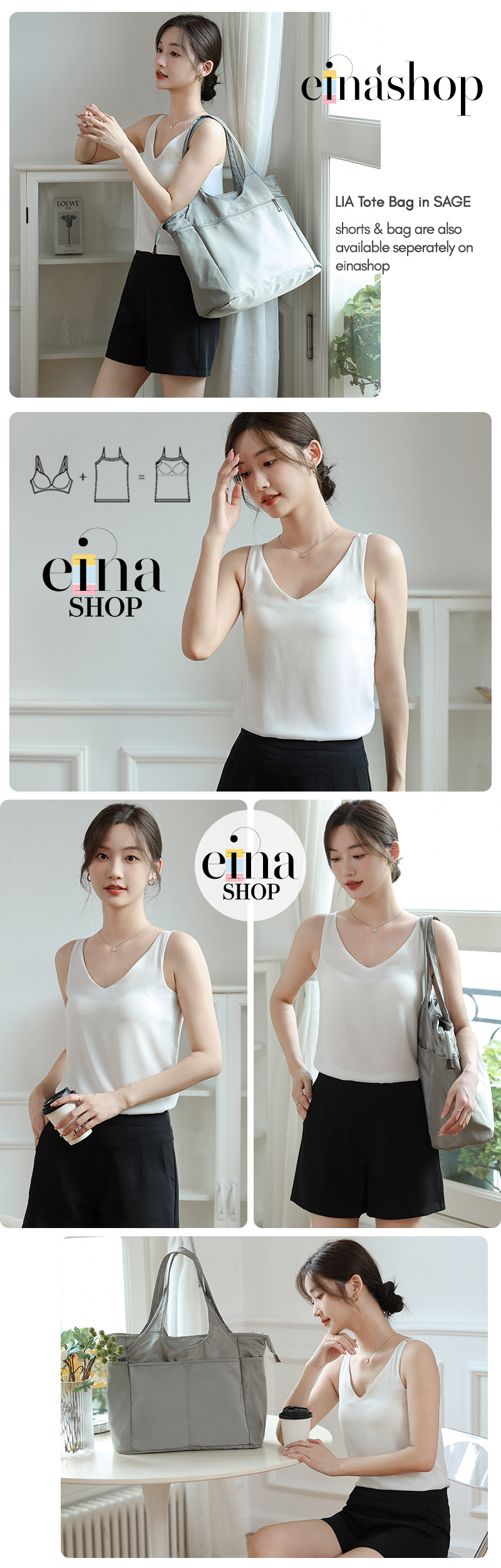 Evelyn Bra Padded Chiffon Camisole – einashop