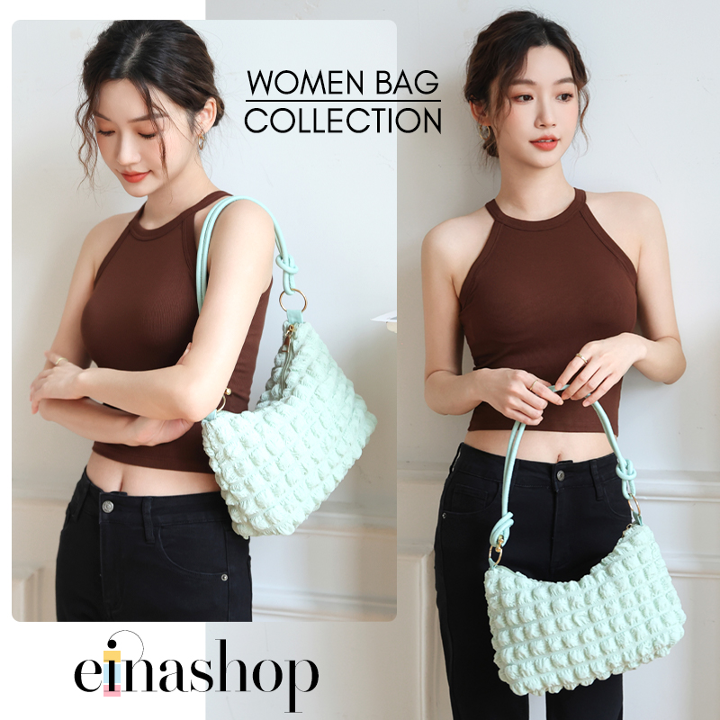 Ginny Pleated Bubble Cloud Shoulder Bag – einashop