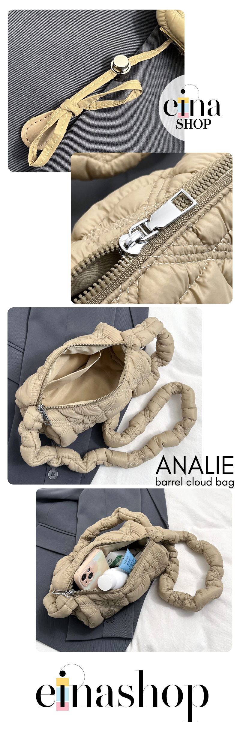 Analie Barrel Cloud Bag - einashop