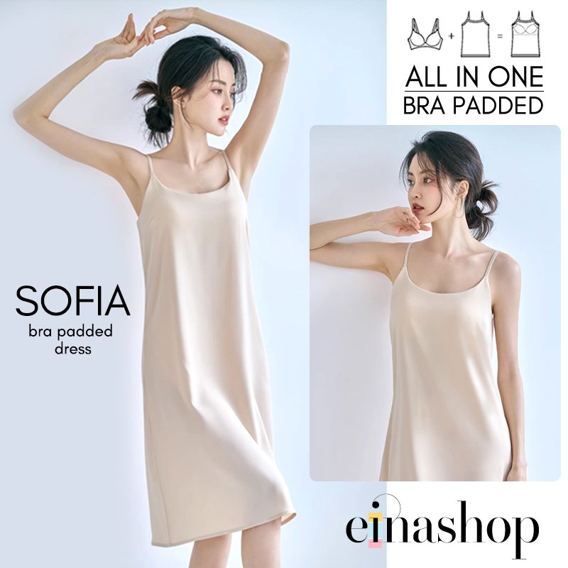 Sofia Bra Padded Cami Dress - einashop
