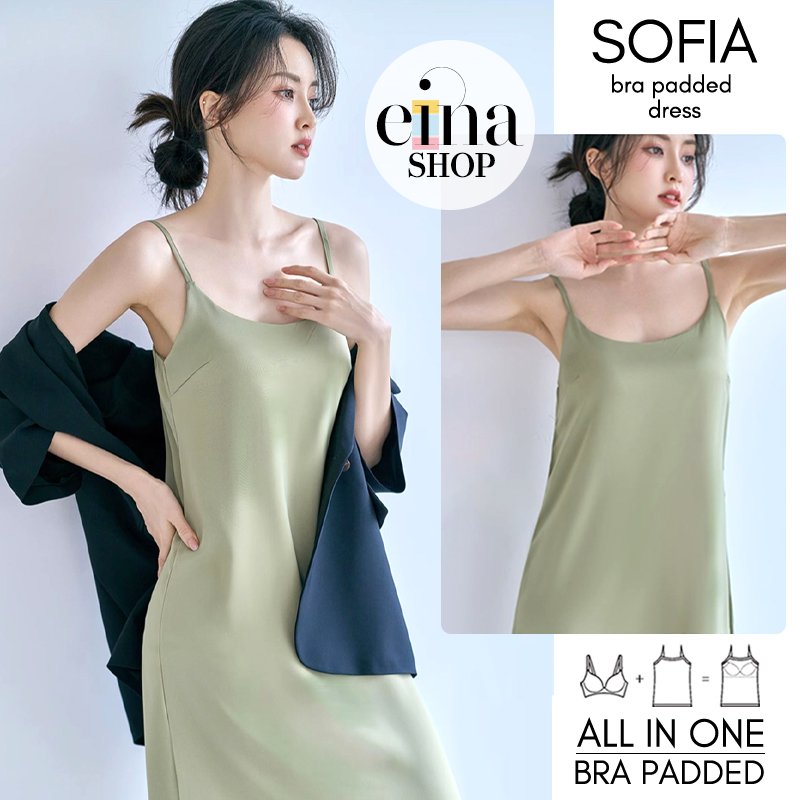 Sofia Bra Padded Cami Dress - einashop