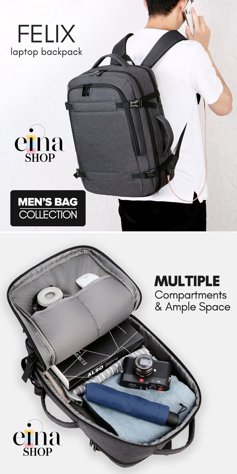 Felix Men Laptop Backpack - einashop