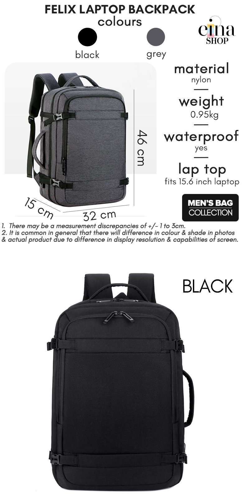 Felix Men Laptop Backpack - einashop