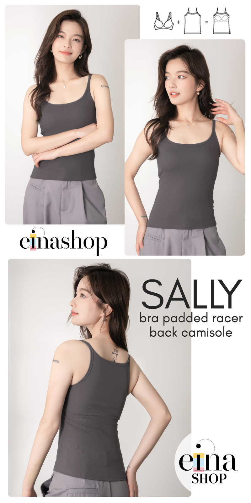 Sally Bra Padded Racer Back Camisole – einashop