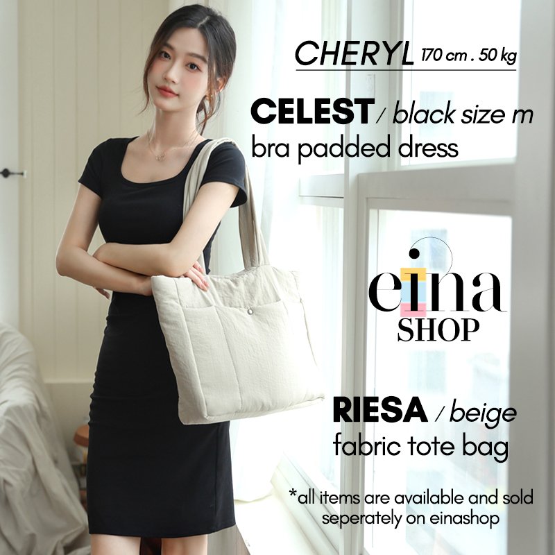 Celest Square Neck Bra Padded Sheath Dress - einashop