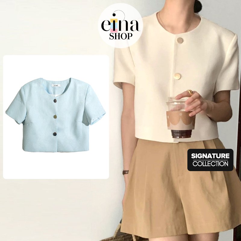 Courtney Round Neck Jacket Signature Collection - einashop