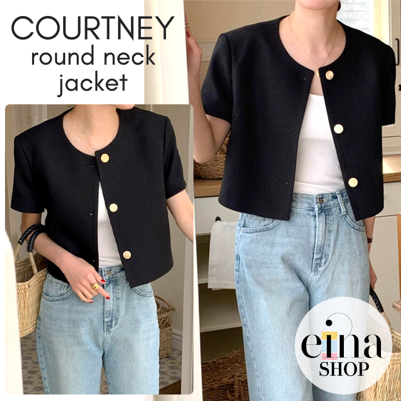 Courtney Round Neck Jacket Signature Collection - einashop