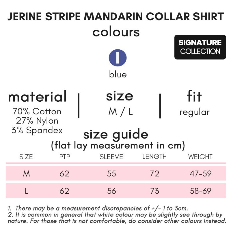 Jerine Stripe Mandarin Collar Shirt Signature Collection - einashop