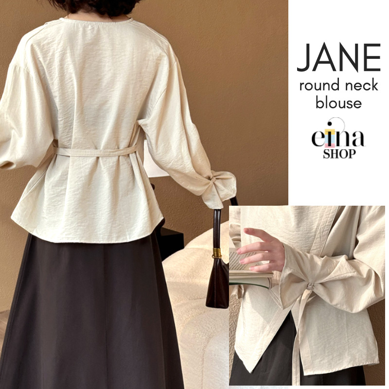 Jane Round Neck Blouse Signature Collection – einashop